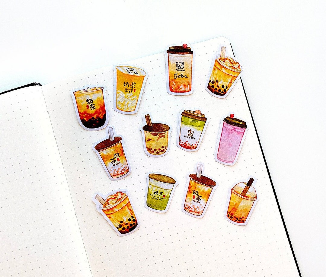 Bubble Tea Washi Stickers | Pastel Drink Stickers - Etsy