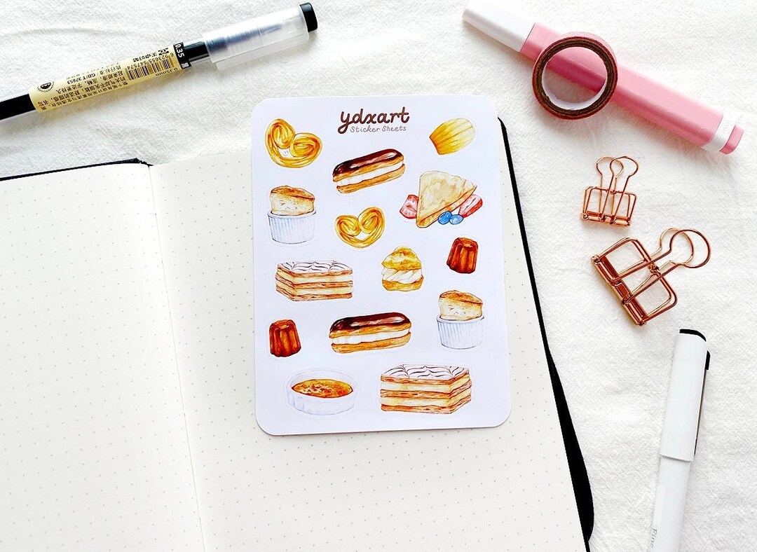 French Desserts Sticker Sheet | Chocolate, Pastries, Sweets - Etsy
