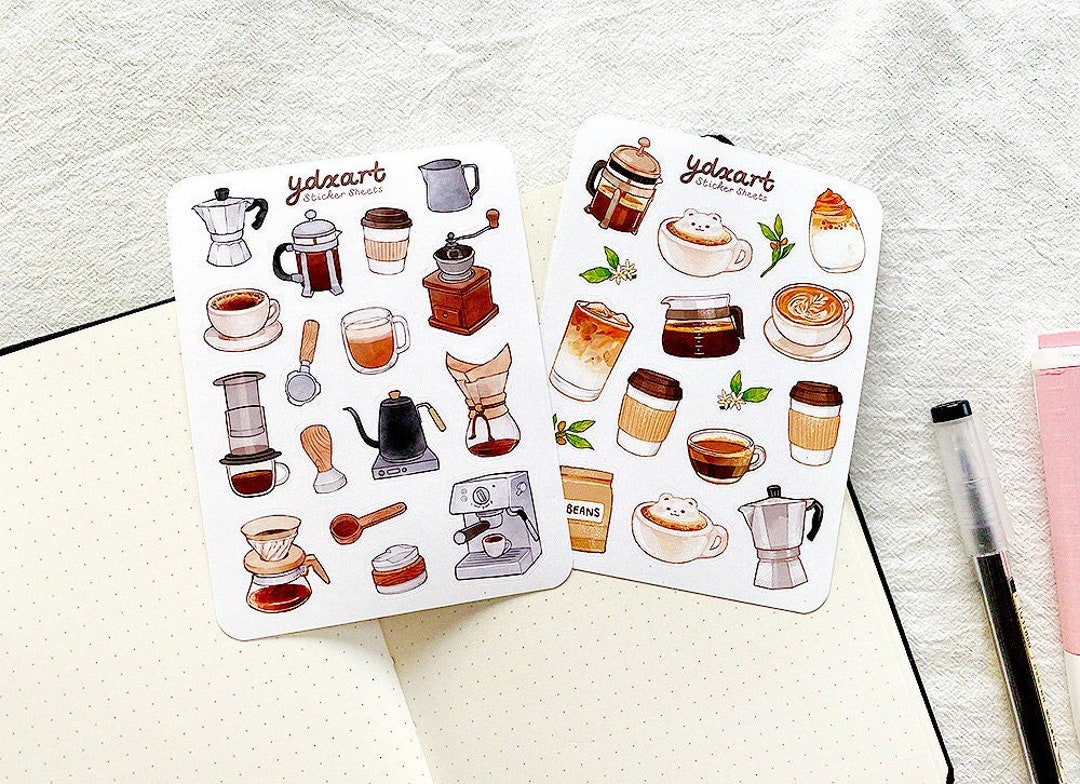 Coffee Essentials Sticker Sheet | Espresso, Pour-over, French Press ...