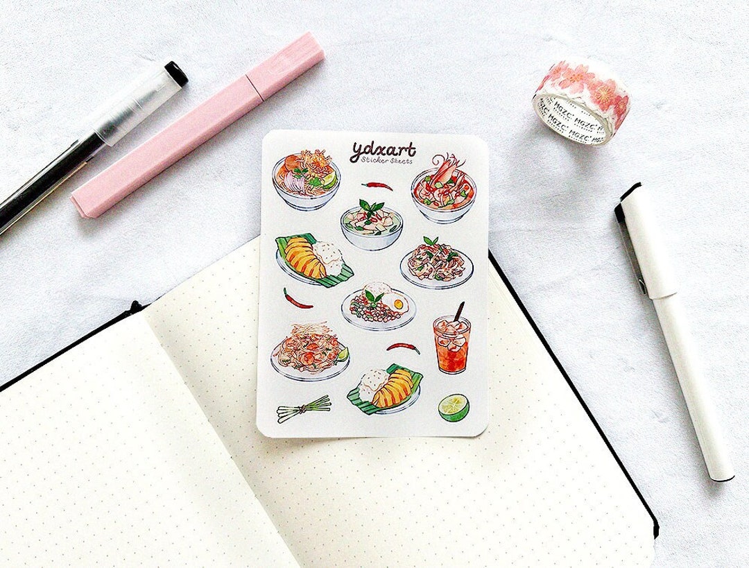 Thai Foods Sticker Sheet | Asian Food, Pad Thai, Mango - Etsy