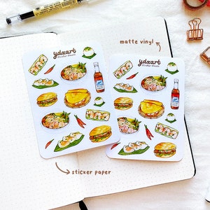 Vietnamese Food Sticker Sheet | Pho, Spring Rolls, Asian Food - Etsy