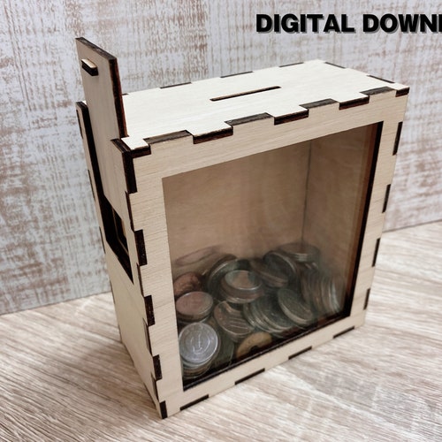 Give-save-spend Coin Bank With Sliding Lid Svg Eps Vector - Etsy