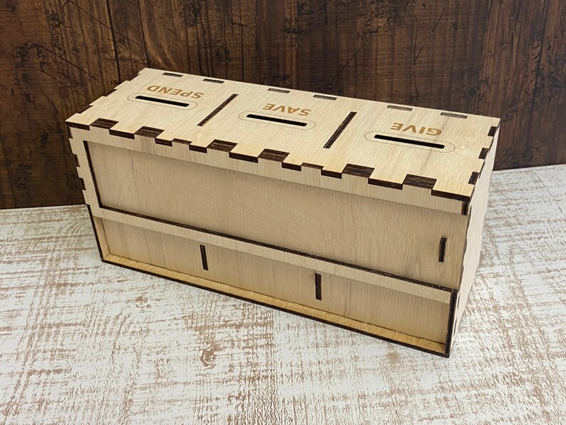 Give-save-spend Coin Bank With Sliding Lid - Svg Eps Vector Image for ...