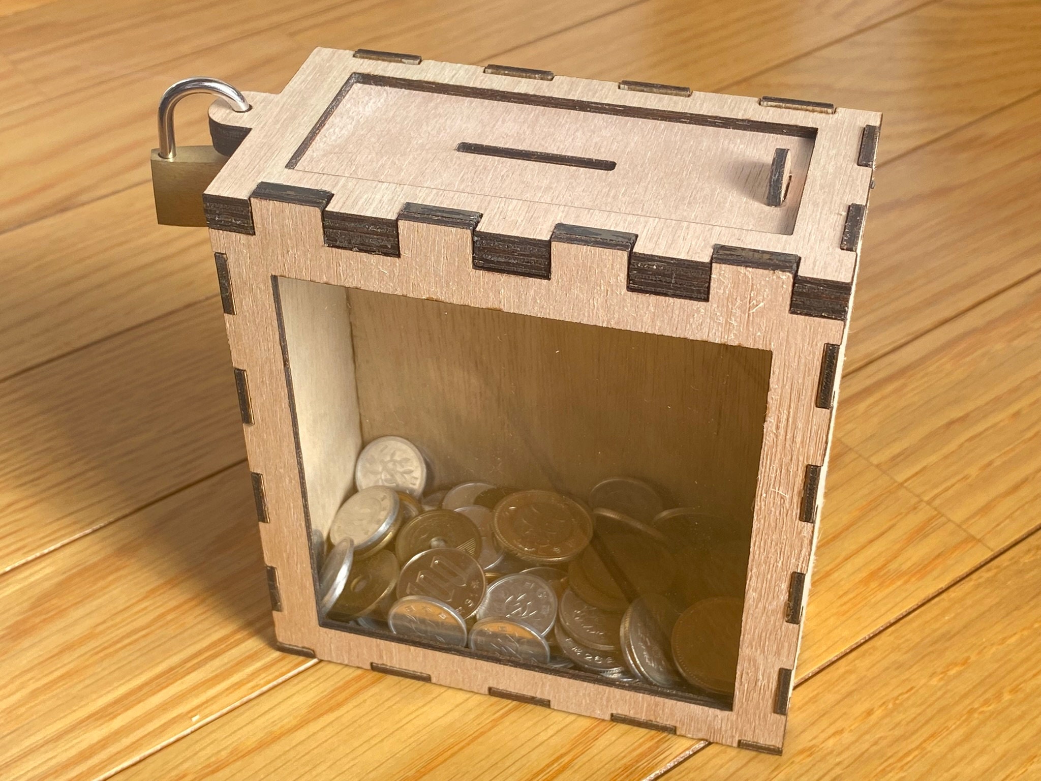 Piggy Bank With Lockable Sliding Lid Svg Eps Vector Image for CNC ...