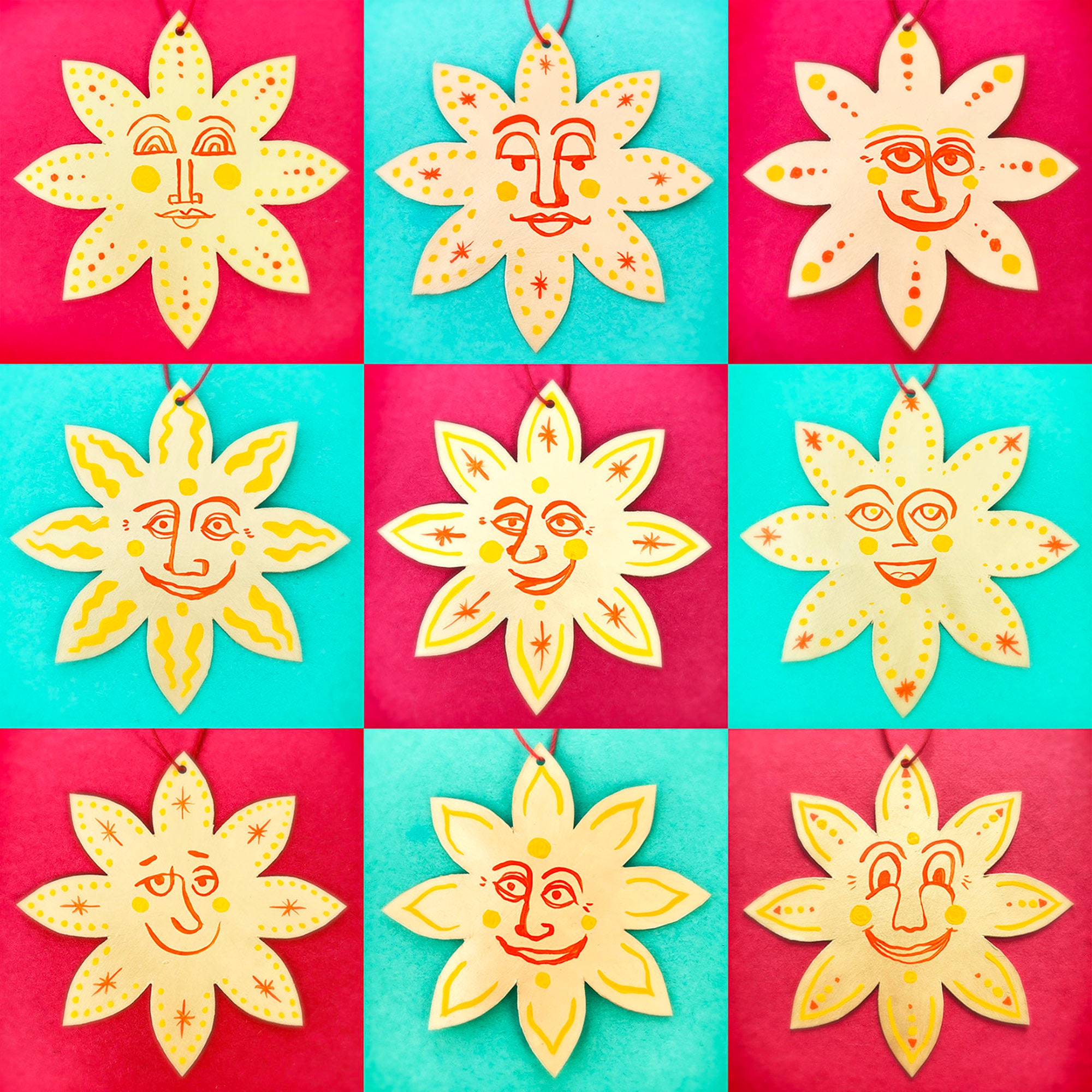 Smiling Sun Ornaments LG - Etsy
