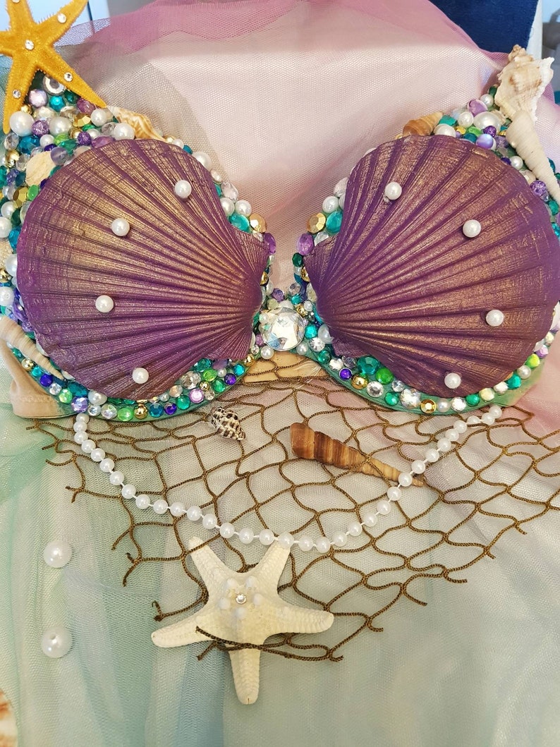Ariel's Grotto Bling Bra Mermaid Seashell Bra Rave Bra - Etsy