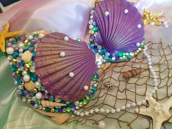 Ariel's Grotto Bling Bra Mermaid Seashell Bra Rave Bra - Etsy