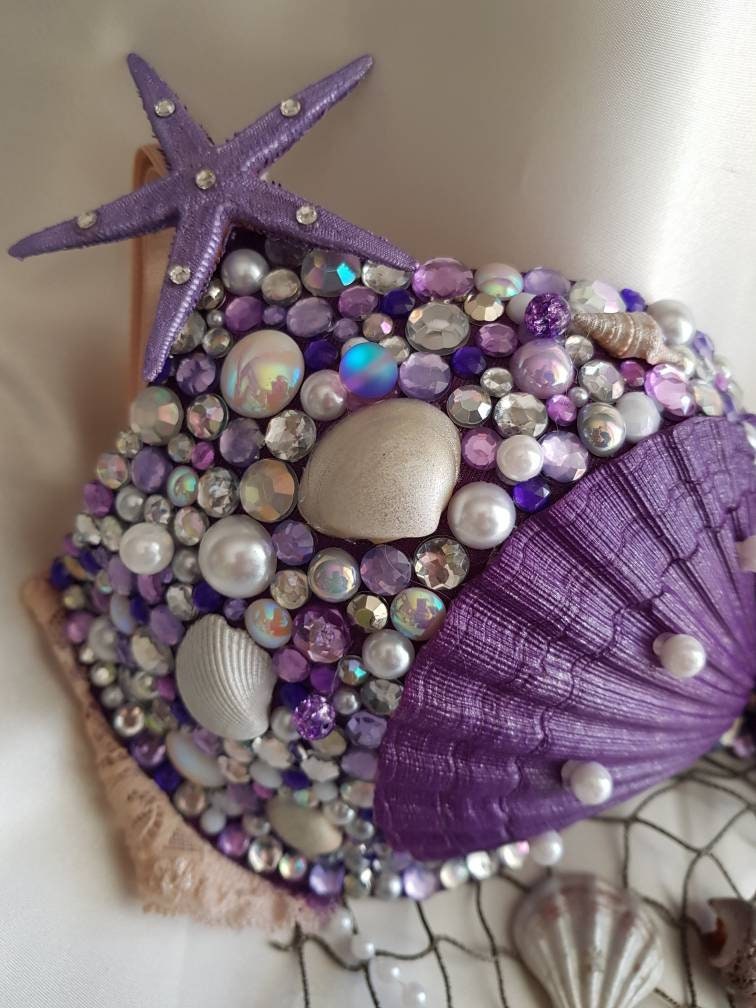 The Little Mermaid Under the Sea Bling Seashell Top Ariel Costume Rave ...