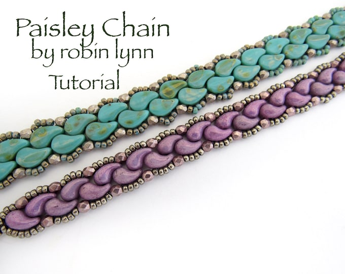 Paisley Chain Beadweaving Tutorial by Robin L Demarse - Etsy