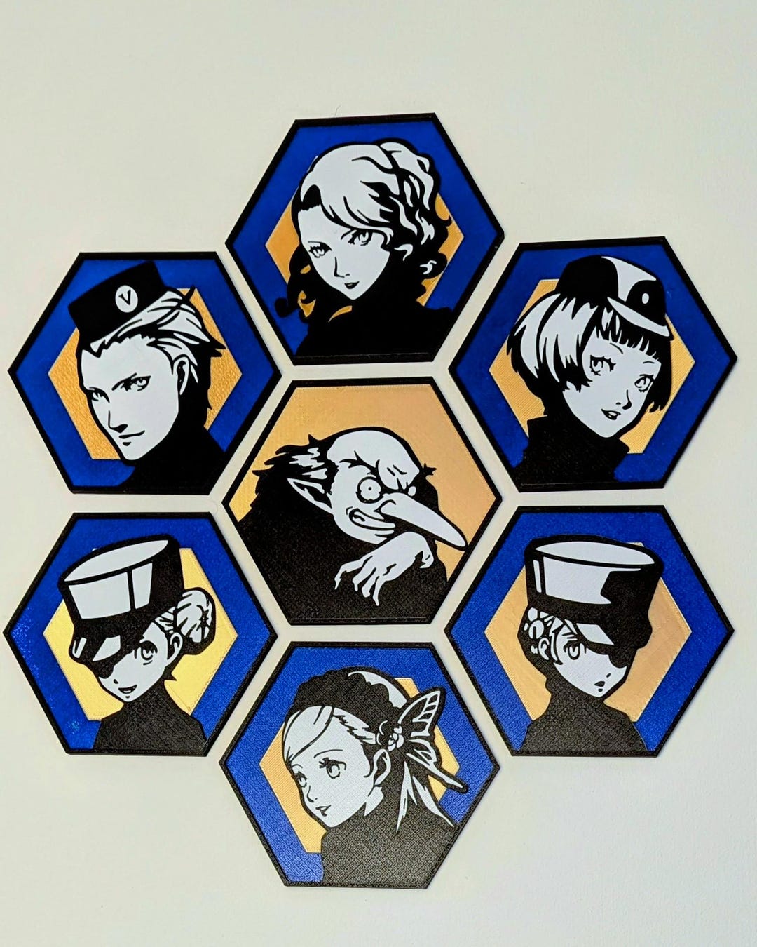 Persona Velvet Room Wall Art - Hexagon Decal Display Character Profiles ...