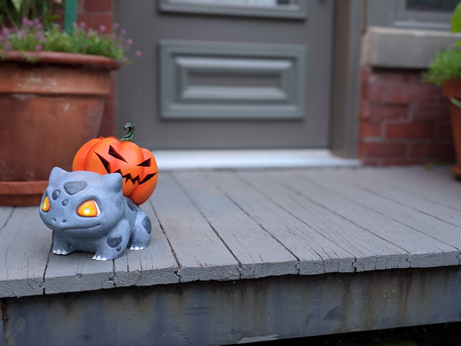 GIANT Halloween Bulbasaur With Pumpkin Pokemon LED Light | Etsy