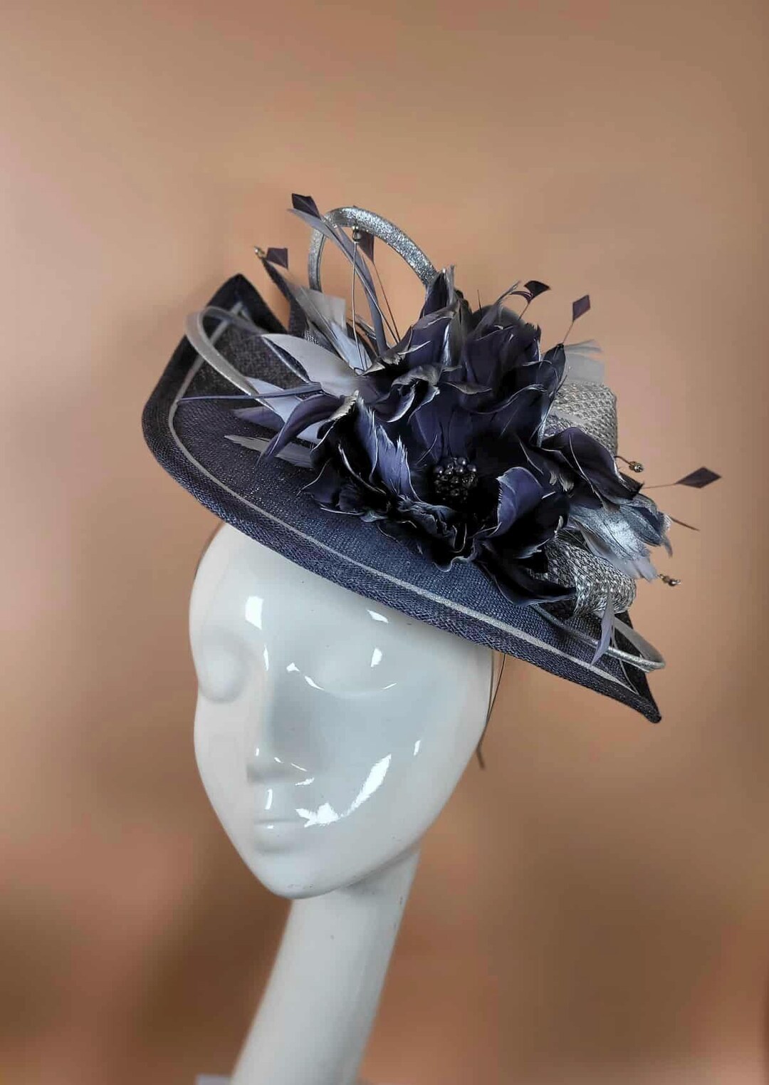 Silver , Grey and Fashionable Fascinator - Etsy