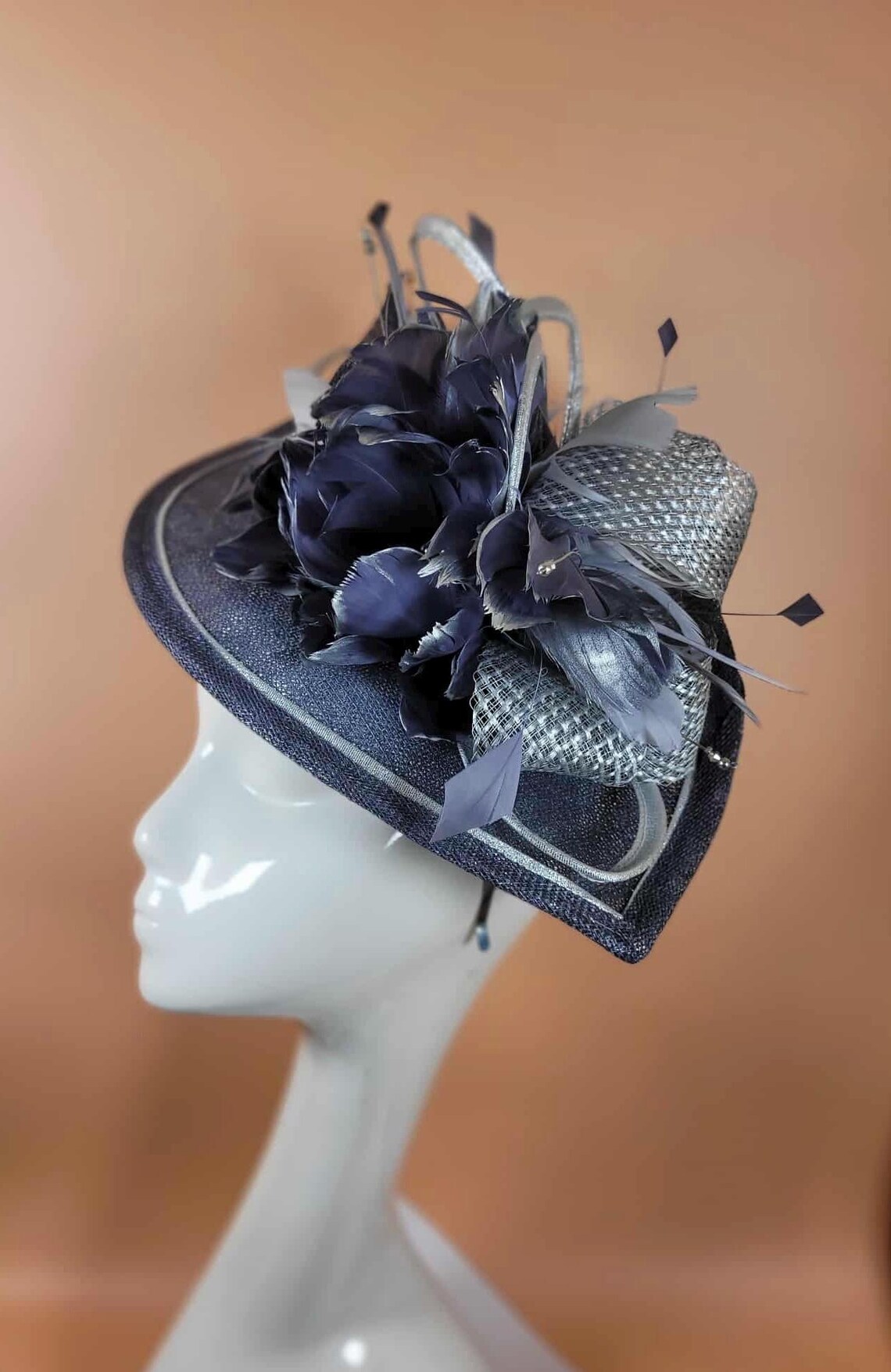 Silver , Grey and Fashionable Fascinator - Etsy