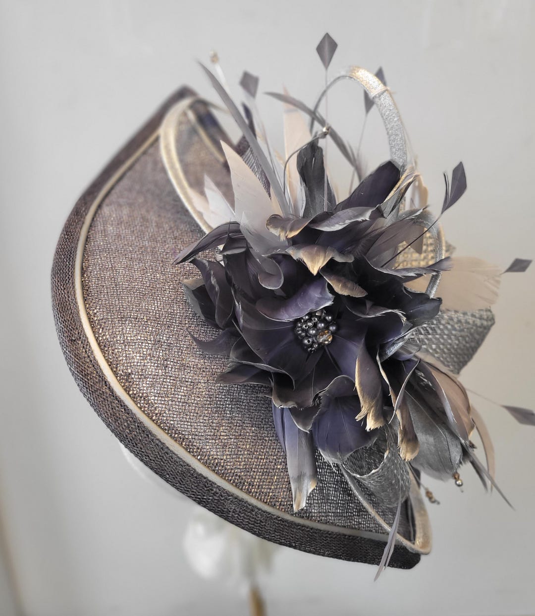 Silver , Grey and Fashionable Fascinator - Etsy
