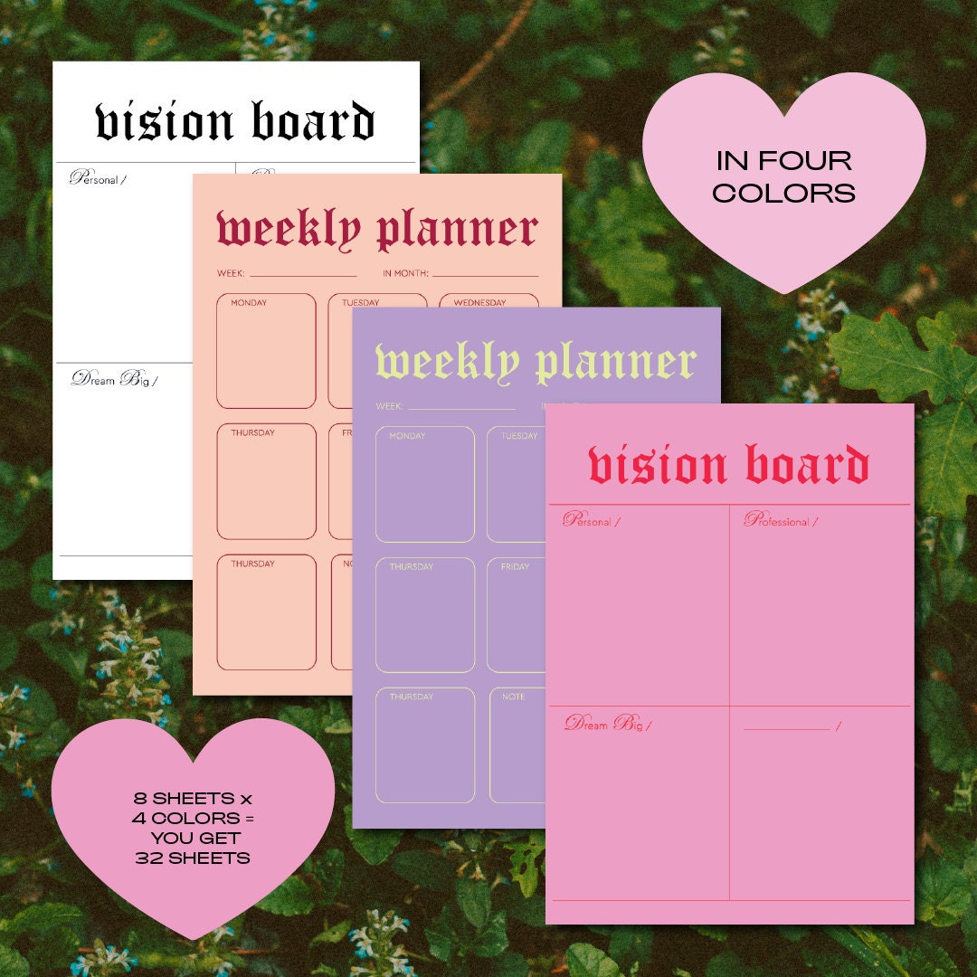 Alt Vision Board & Weekly Planner Set (digital Download) - Etsy