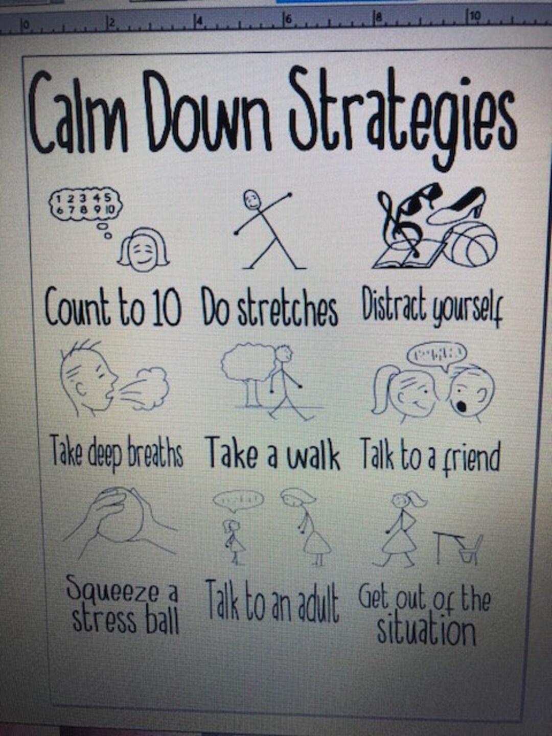 Calm Down Strategiesthe List without Boxes - Etsy