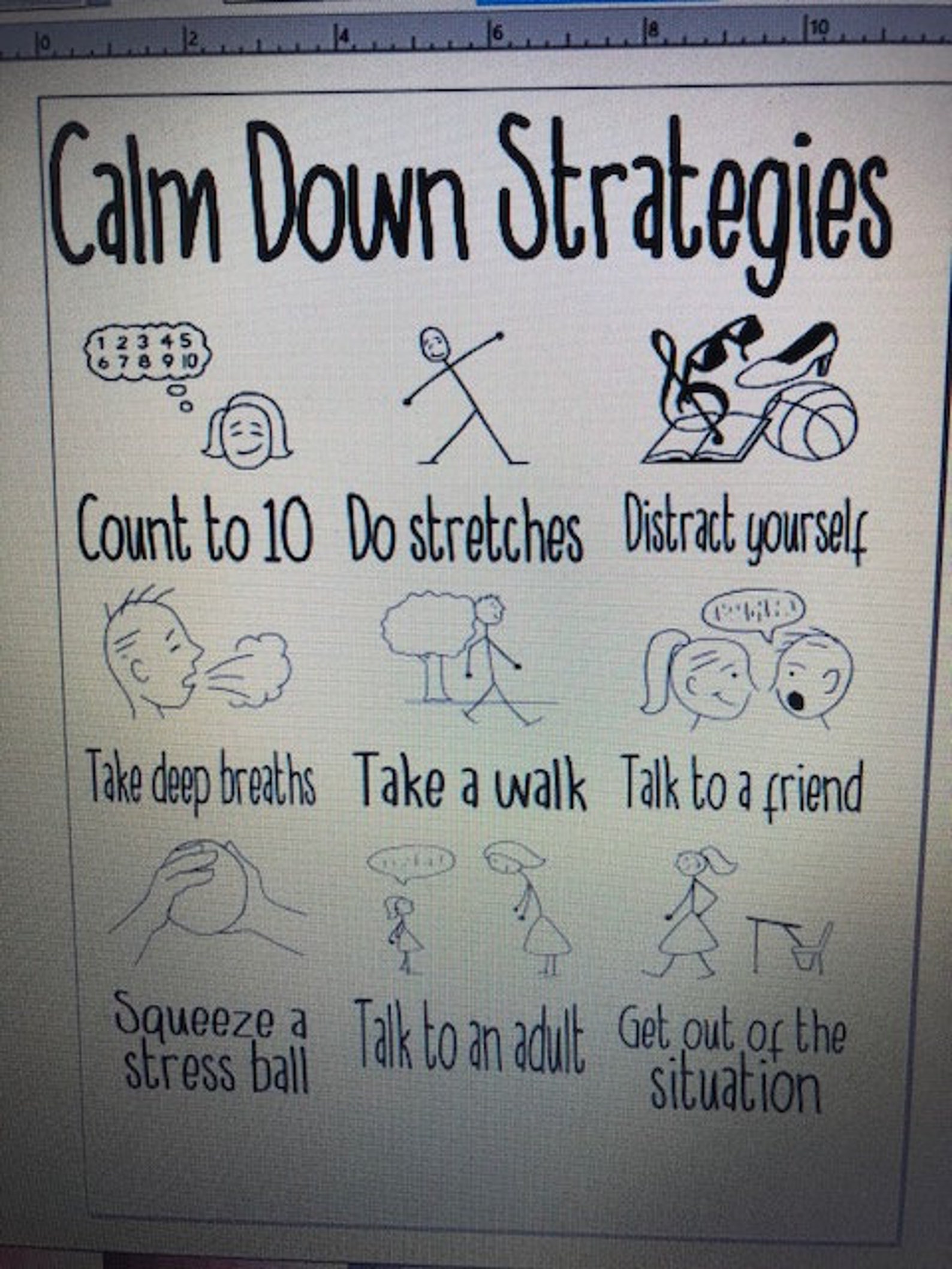 Calm Down Strategiesthe List without Boxes - Etsy