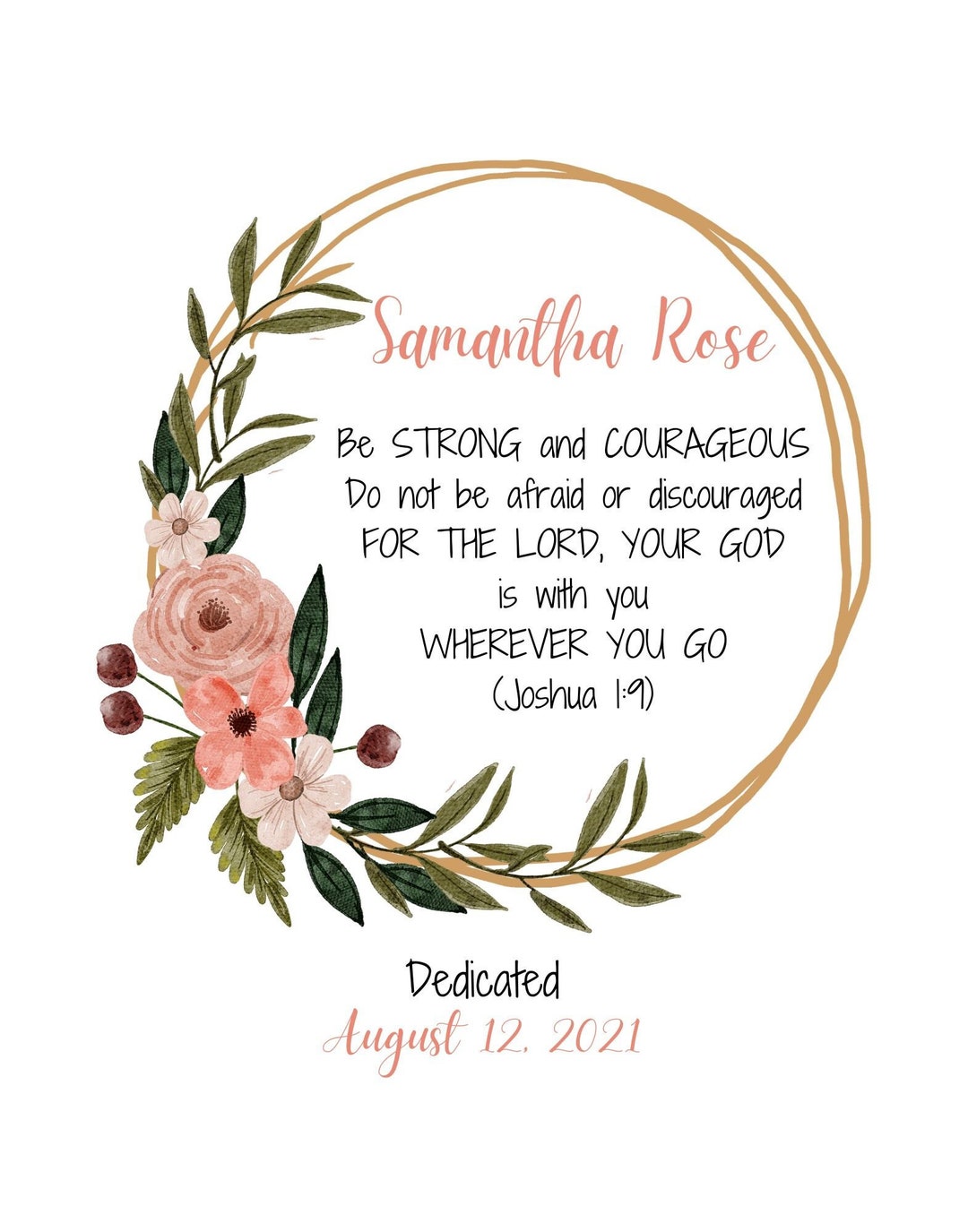 Baptism Gift Girl, Dedication Gift, Personalized PRINTABLE, Nursery ...
