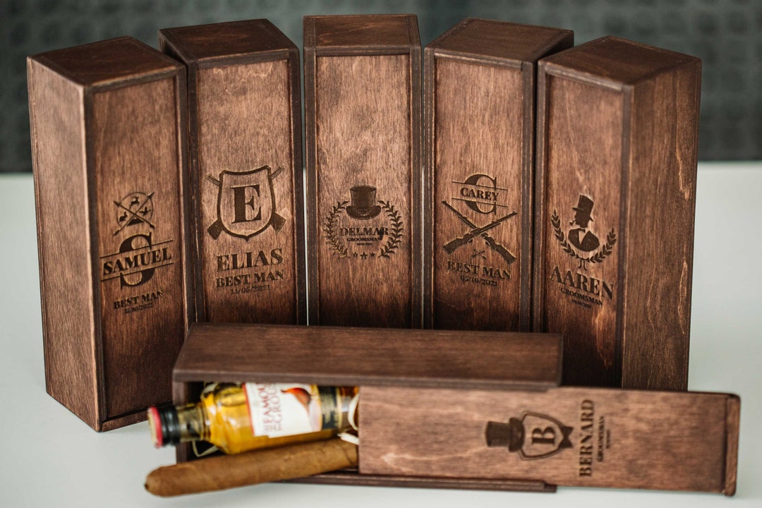 Custom Gift for Groomsman Proposal, Personalized Cigar Box, Customized ...
