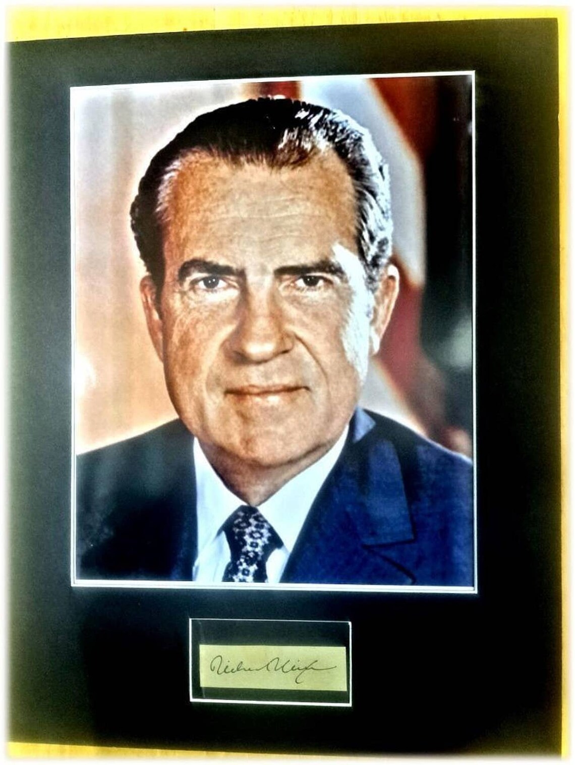 President Richard Nixon (1) Cut Signature Mounted in 11x14 Inch Mat ...