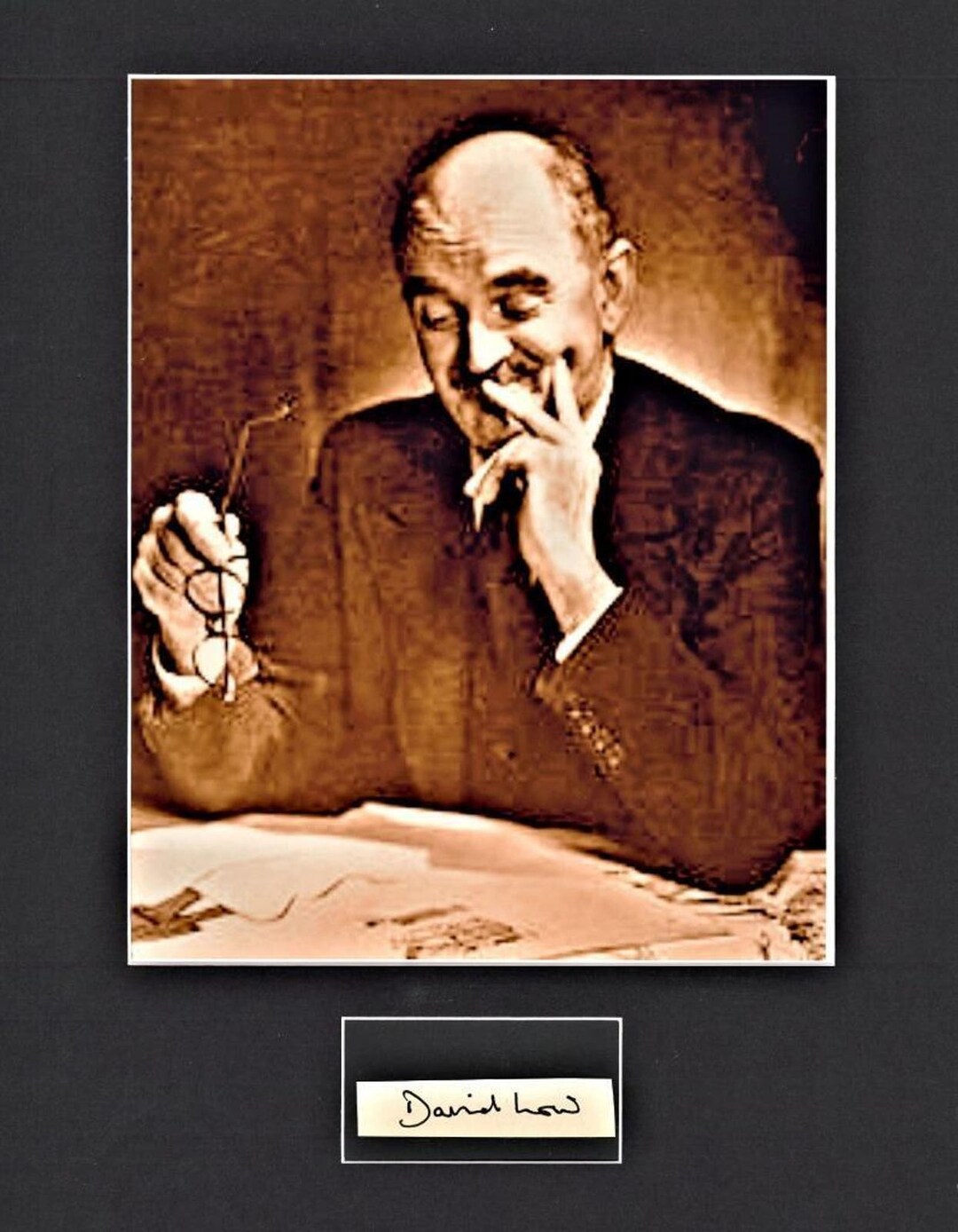 Sir David Low Cartoonist Autographed Cut 11x14 Matted - Etsy