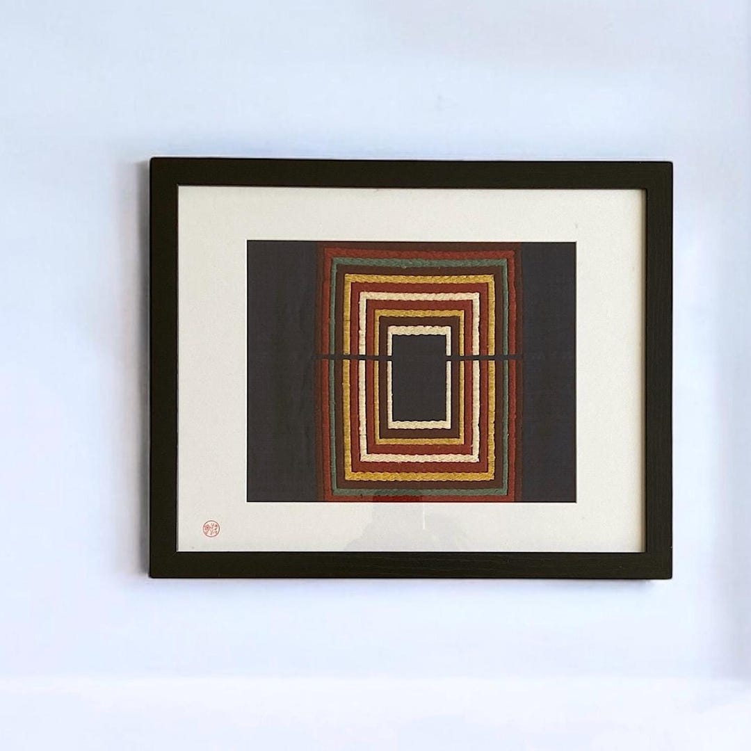 Handcrafted Framed Embroidered Artwork: Contemporary Textile Wall Art ...