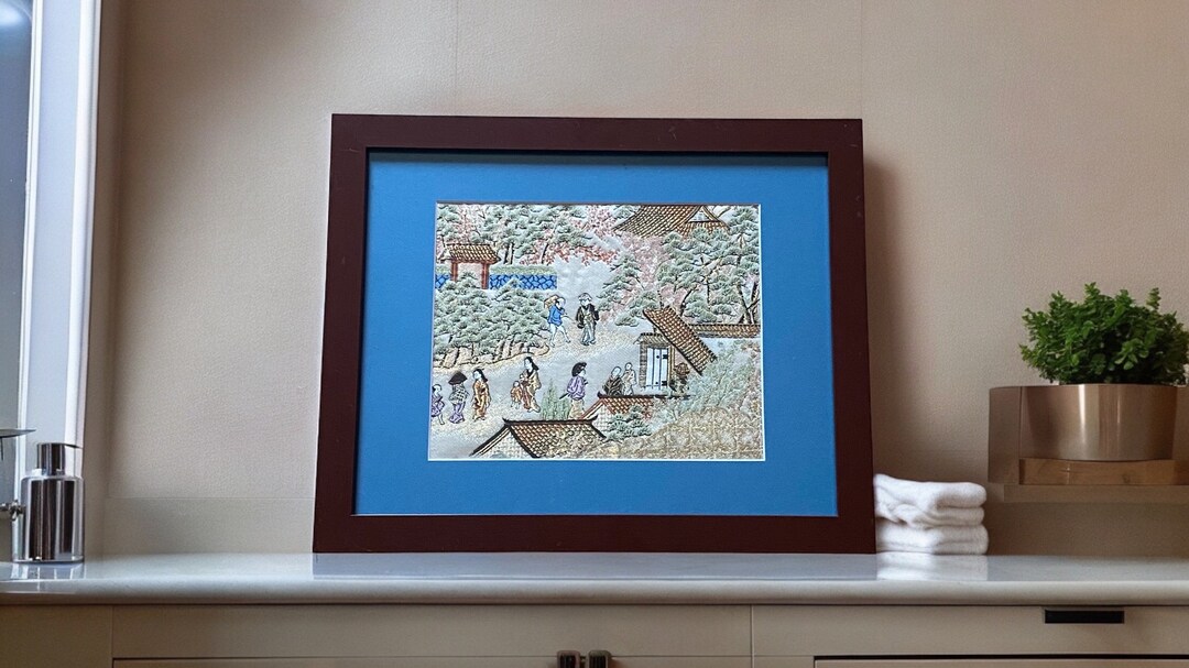 Textile Wall Hanging, Modern Art, Framed Present for Mom, Dorm Room Art ...