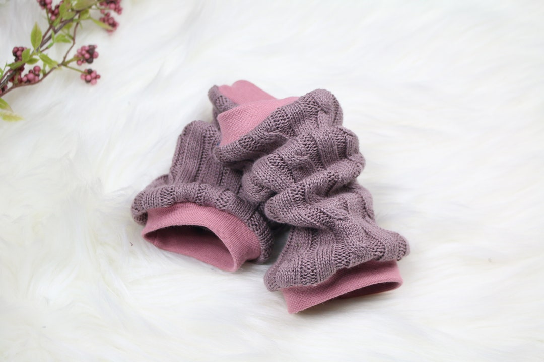 Cuffs Cable Pattern Children Baby Old Pink Knit - Etsy