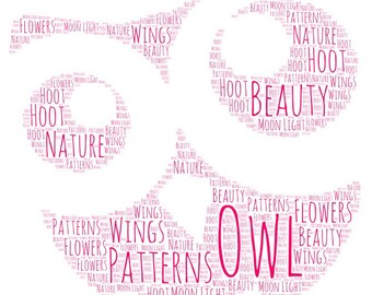 Owl word art | Etsy