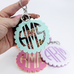 Personalized Monogram Keychain With Pastel Acrylic Color - Etsy