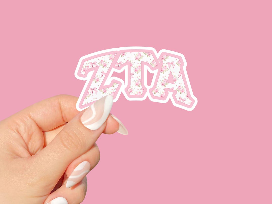 Zeta Tau Alpha Sticker - Cottage Pink - Shabby Chic - Zeta Merch ...