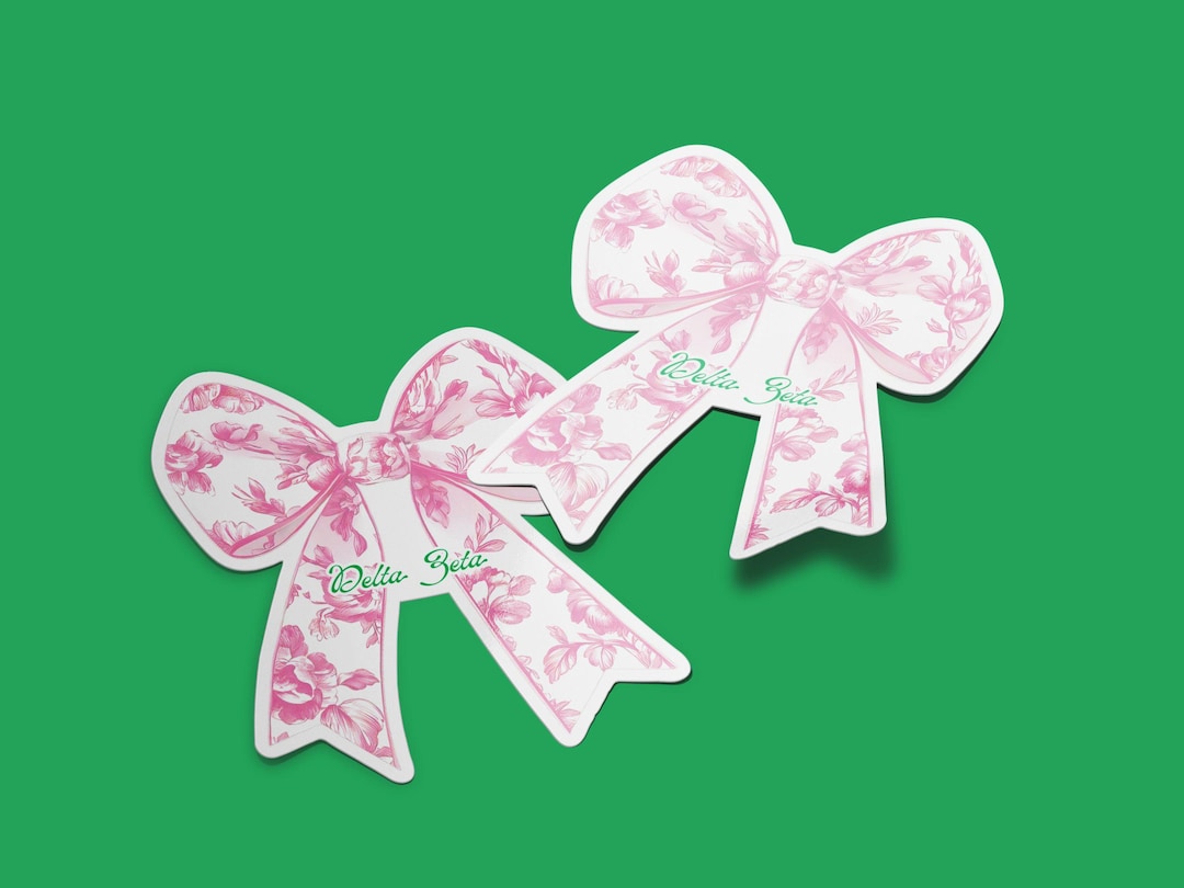 Delta Zeta - Sticker - Toile Bow - Sorority Decal - Big Little Gift ...