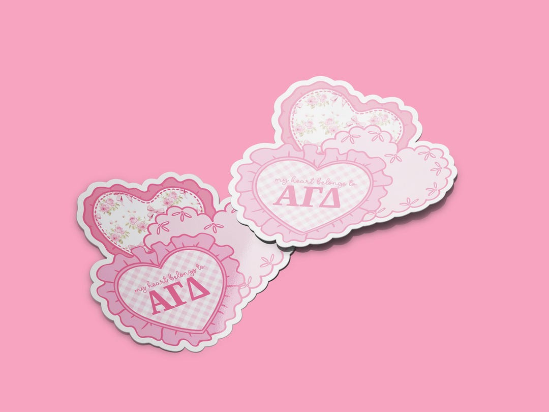 Alpha Gamma Delta - Sticker - Heart Patch - Sorority Decal - Big Little ...