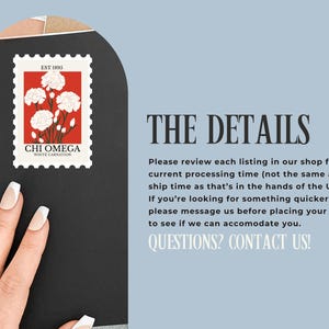 Flower Stamp Sticker - Chi-o Design - Perfect for Chi Omega Sisters ...