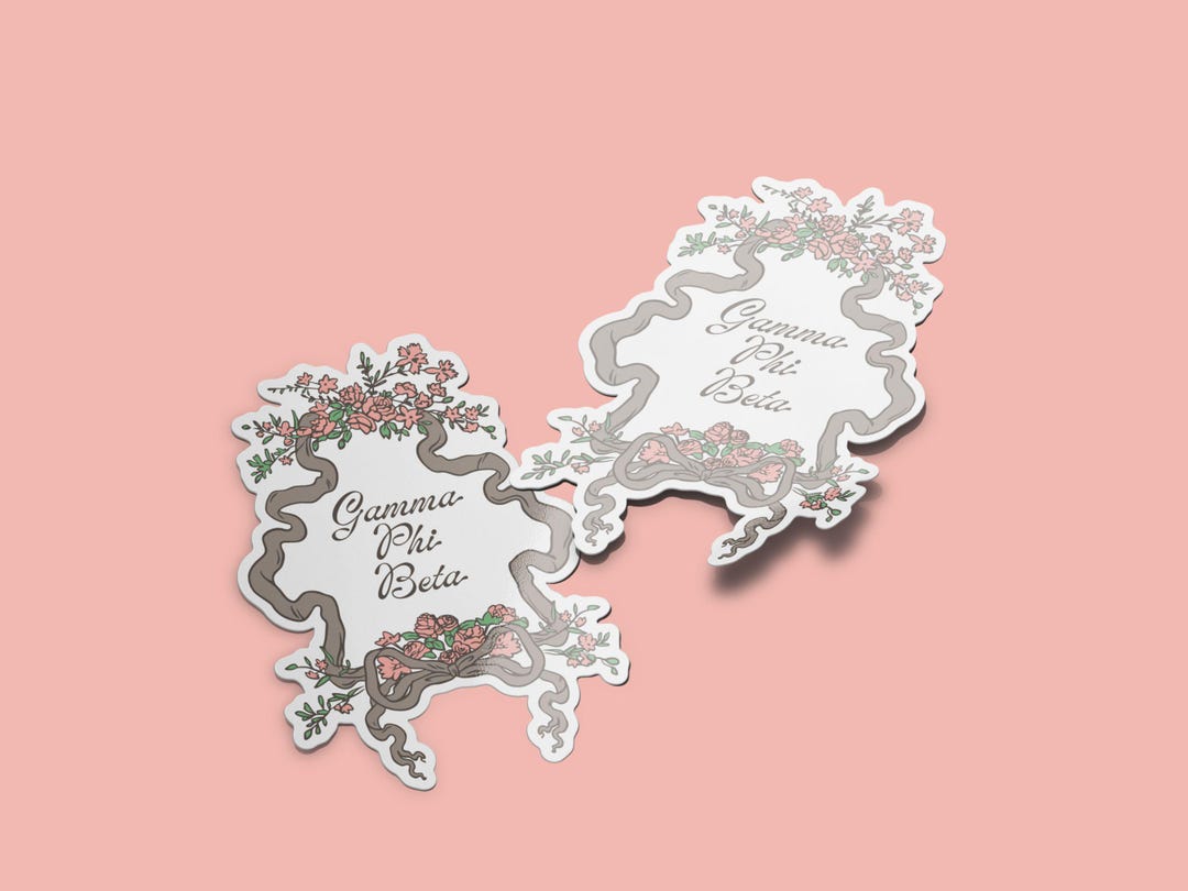 Gamma Phi Beta Floral Crest Sticker | ΓΦΒ Sorority Vinyl Decal, Gphi ...
