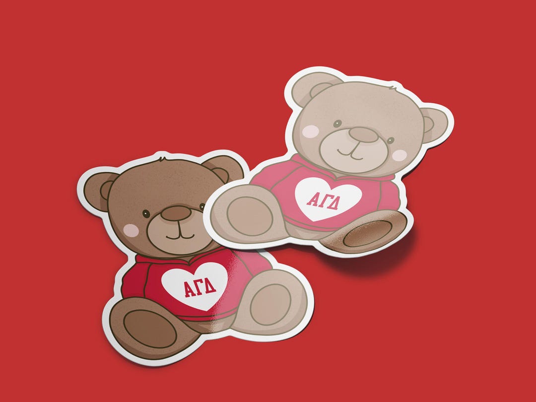 Alpha Gamma Delta - Sticker - Teddy Bear - Sorority Decal - Big Little ...