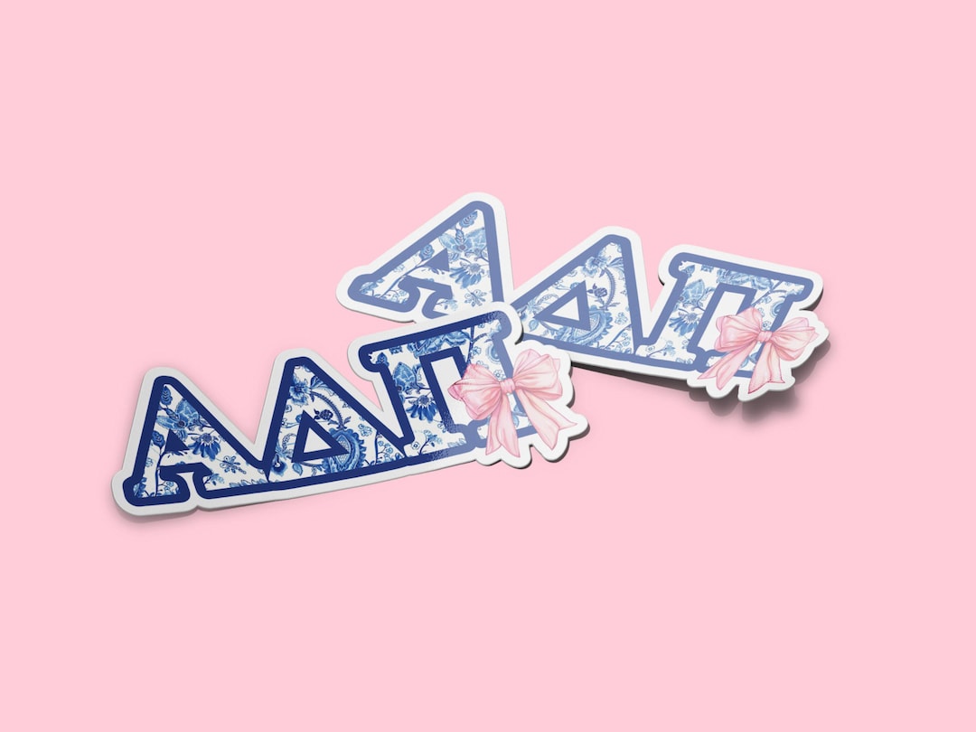 Alpha Delta Pi - Sticker - Chinoiserie With Pink Bow - ADPI Sticker ...