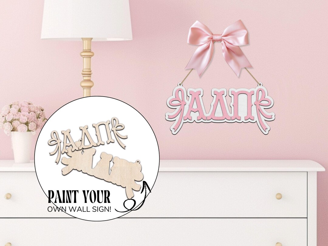 Alpha Delta Pi DIY Sign - Bow Design, Greek Letters, Adpi Door Hanger ...
