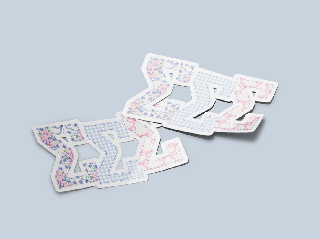 Tri Sigma - Sticker - Large Mixed Patchwork - Sorority Decal - Big ...