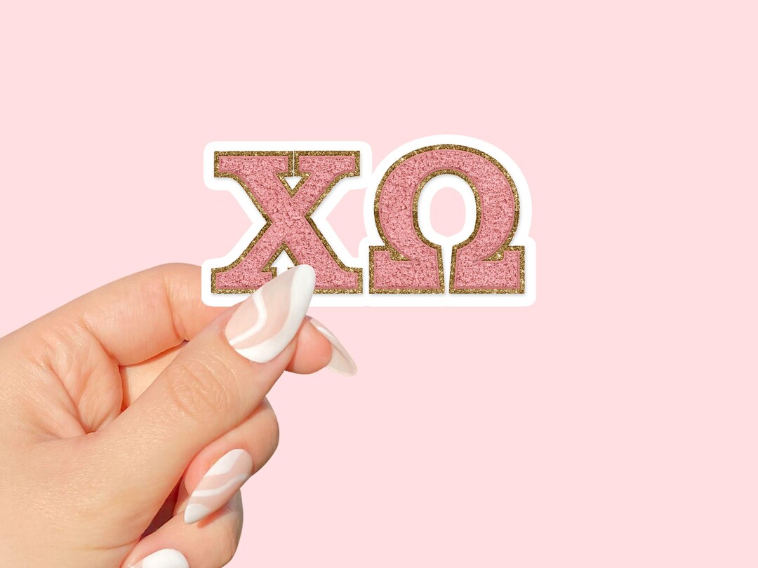 Chi Omega Sticker – Chenille Pink Sticker - Vinyl Sticker - Sorority ...