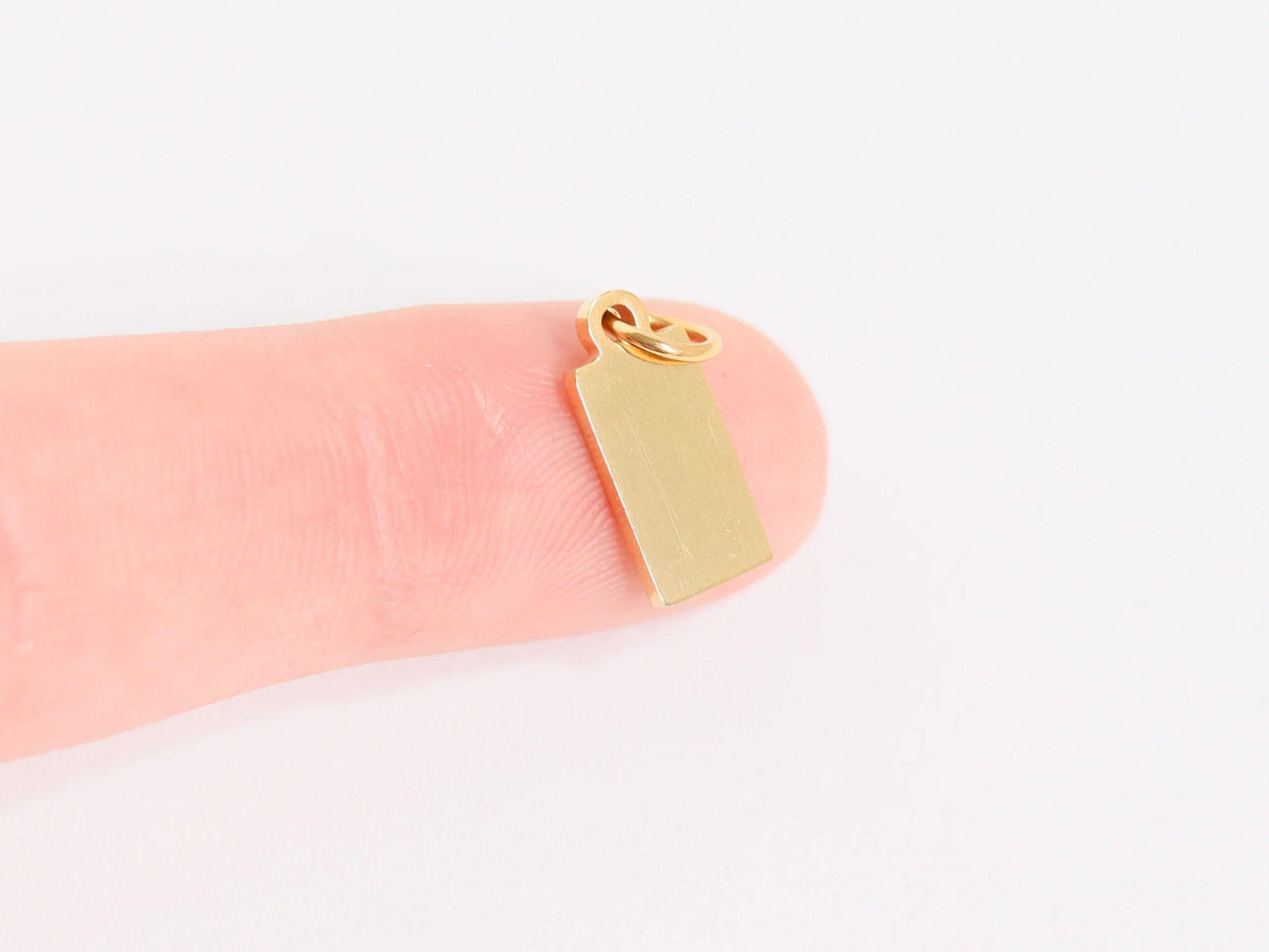 Personalized Tag Charm - Engraved Name or Date Charm - Gold or Silver ...