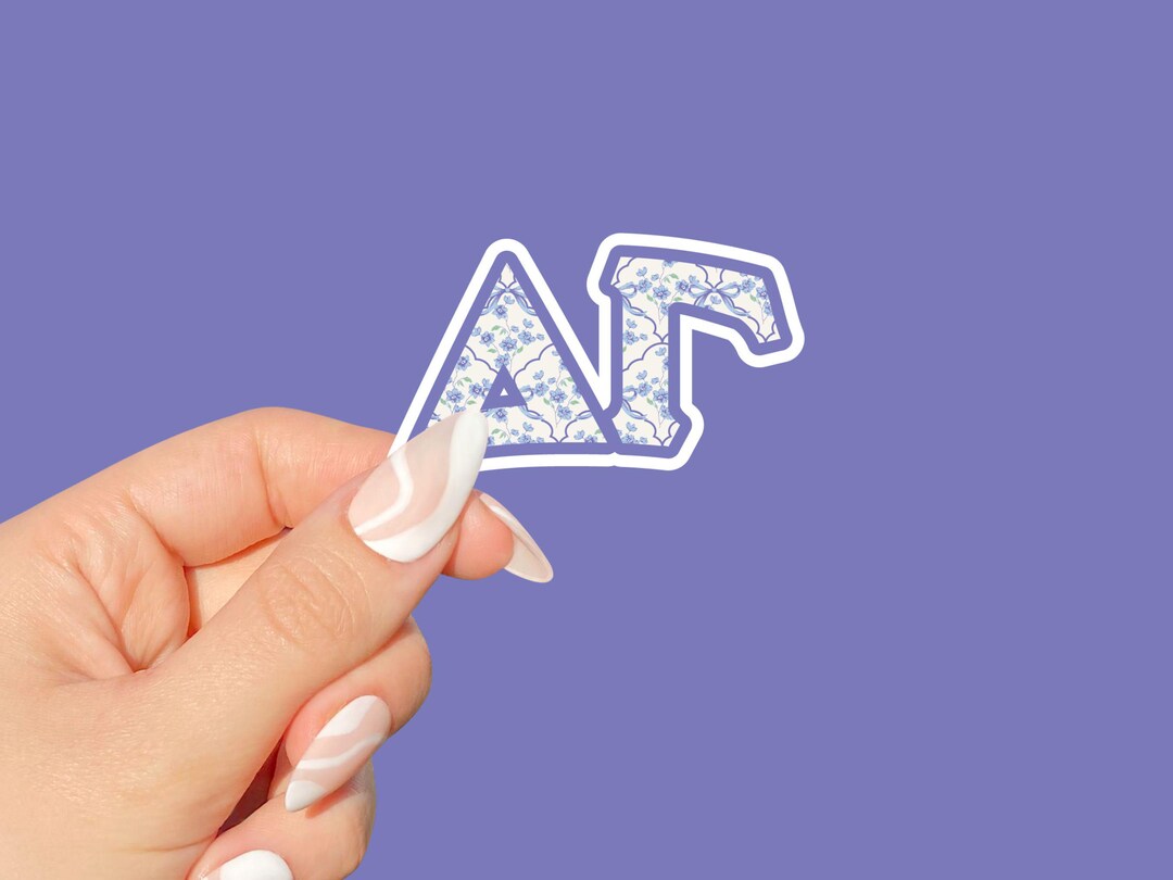 Delta Gamma Sticker – Grand Millennial Sticker – Blue Floral Sorority ...
