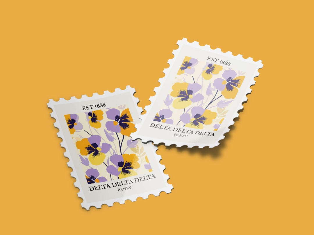 Flower Stamp Sticker - Tri Delta Design - Perfect for Delta Delta Delta ...
