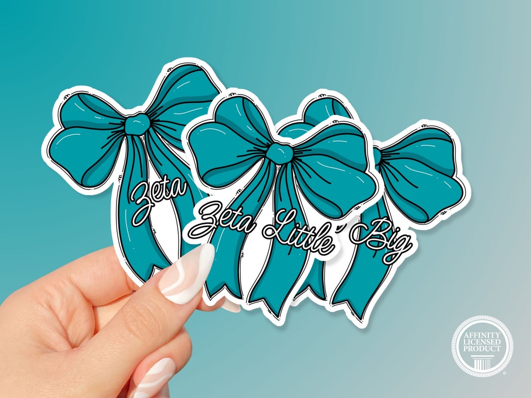 Zeta Tau Alpha Stickers Bow Sorority Gift Bow Stickers for ZTA ZTA ...