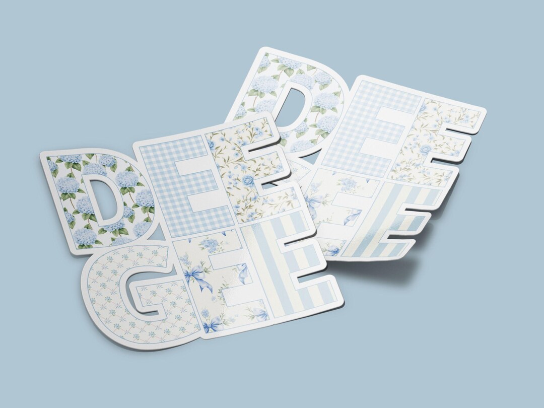 Delta Gamma Sticker - DG Sorority Gift, Blue Patchwork Design ...