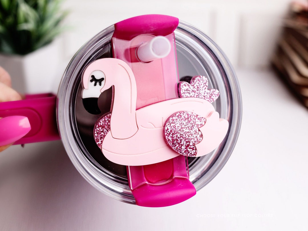 Flamingo Pool Float Tumbler Tag - Tumbler Accessories - Tumbler Name ...