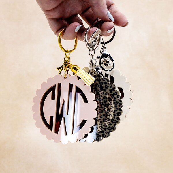 Monogram Keychain - Etsy