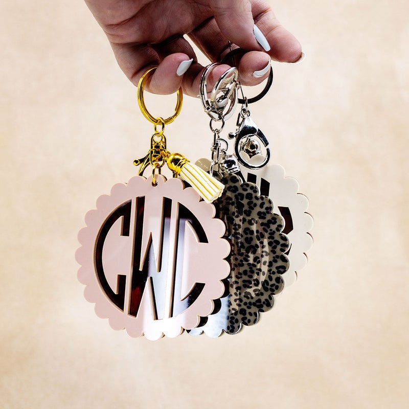 Monogram Keychain - Etsy