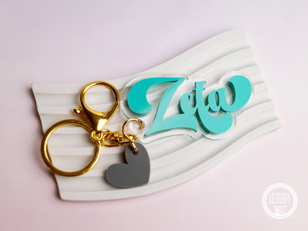 Zeta Tau Alpha Keychain Sorority Nickname Keychain Retro Keychain for ...