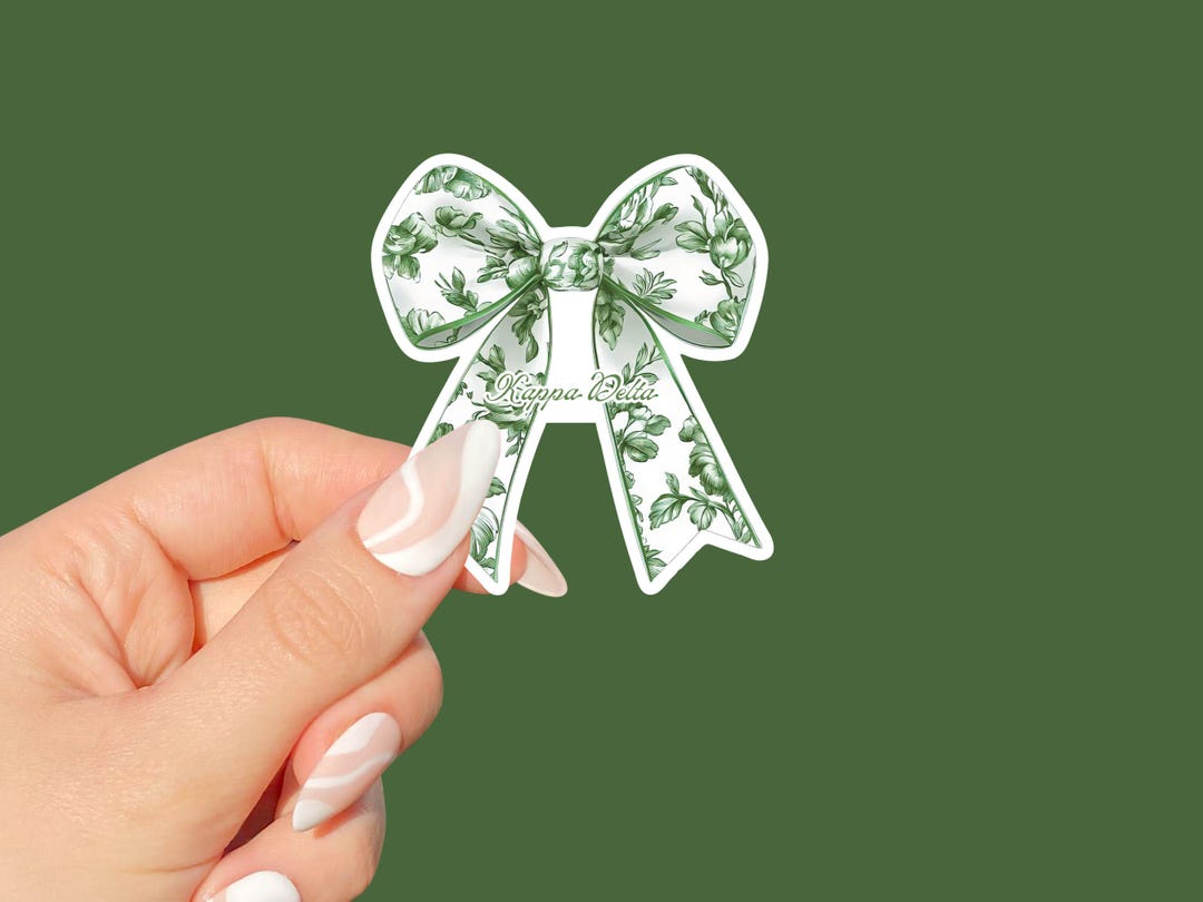 Kappa Delta Sticker - Toile Bow With Name - Chinoiserie Print - Shabby ...